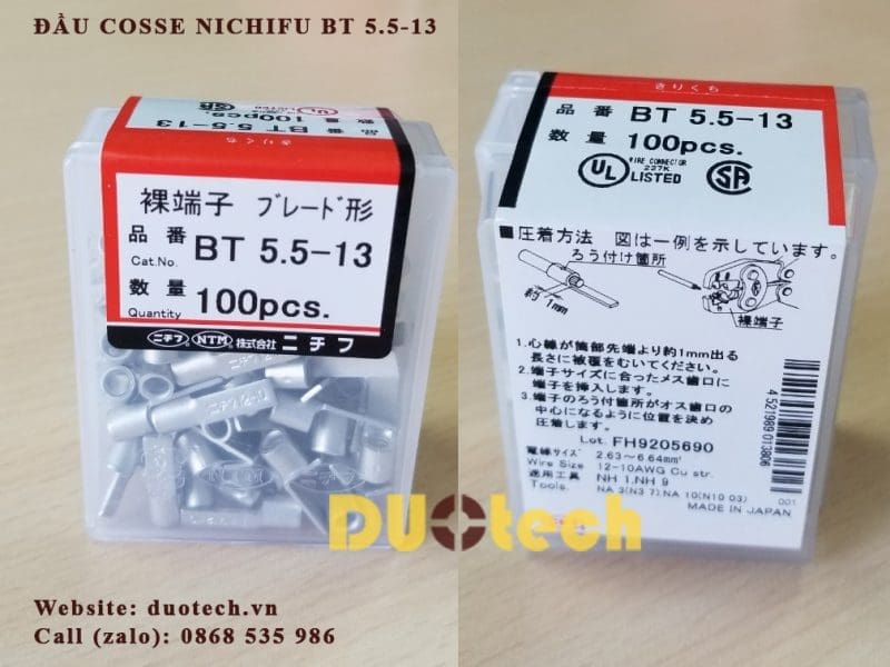 Đầu Cosse BTC Nichifu Blade Terminals đầu cos mỏ vịt lưỡi dẹt