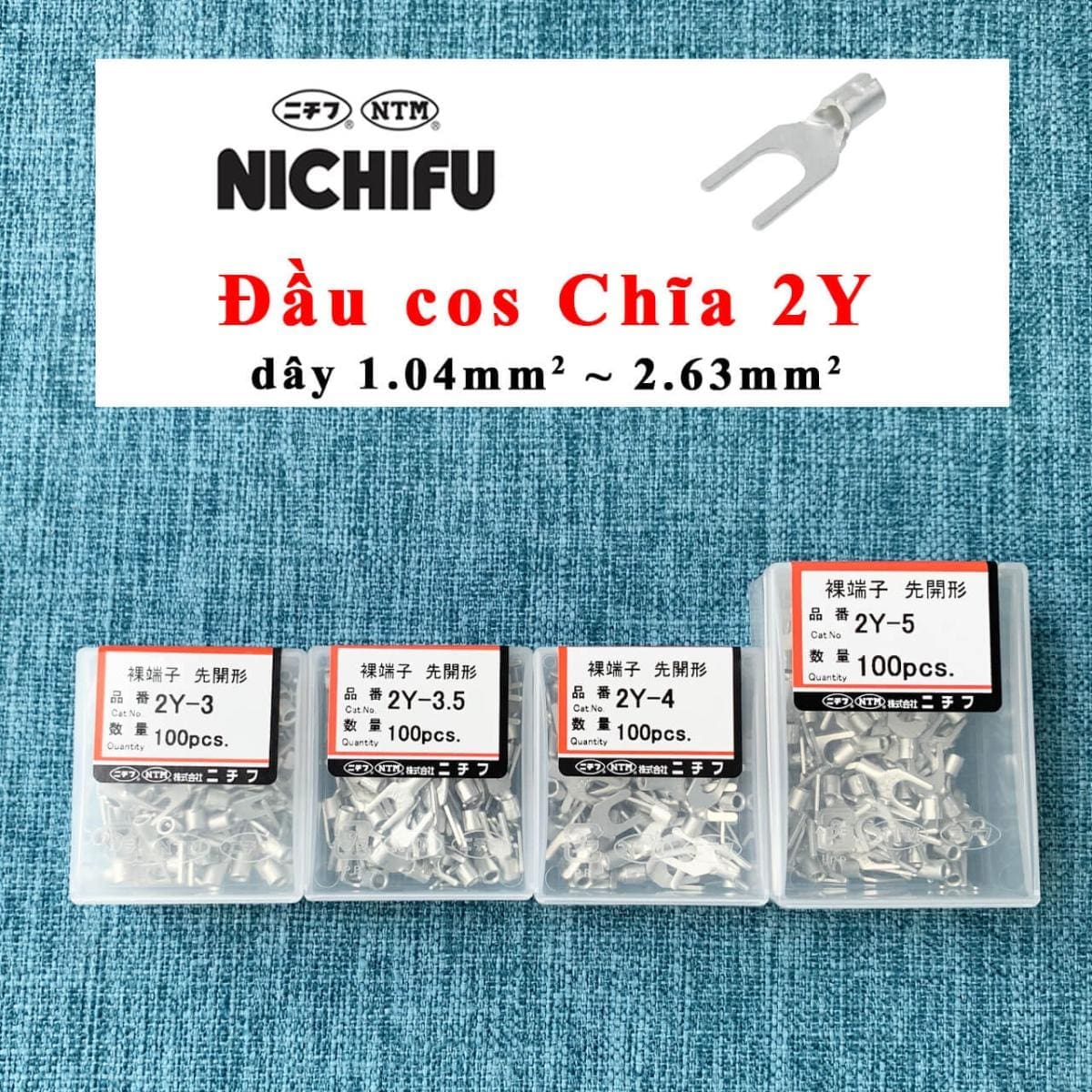 Đầu cos chỉa 1.5-2.5mm2 bọc nhựa SVS2-3.7 SVS2-4 SVS2-5