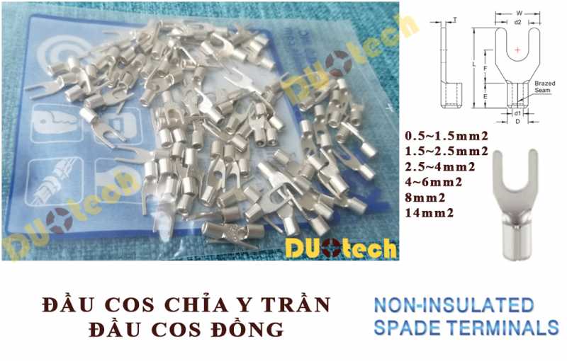 Đầu cos chỉa Y KST trần SNB1 SNB2 SNB3 SNB5 SNB8 SNB14
