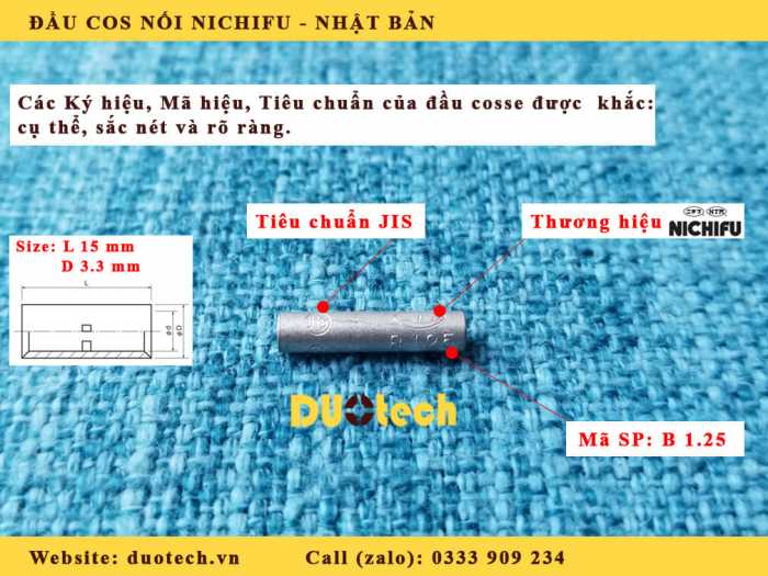 Đầu cốt nối Nichifu B 5.5 nối dây điện dạng nối tiếp - DUOTECH