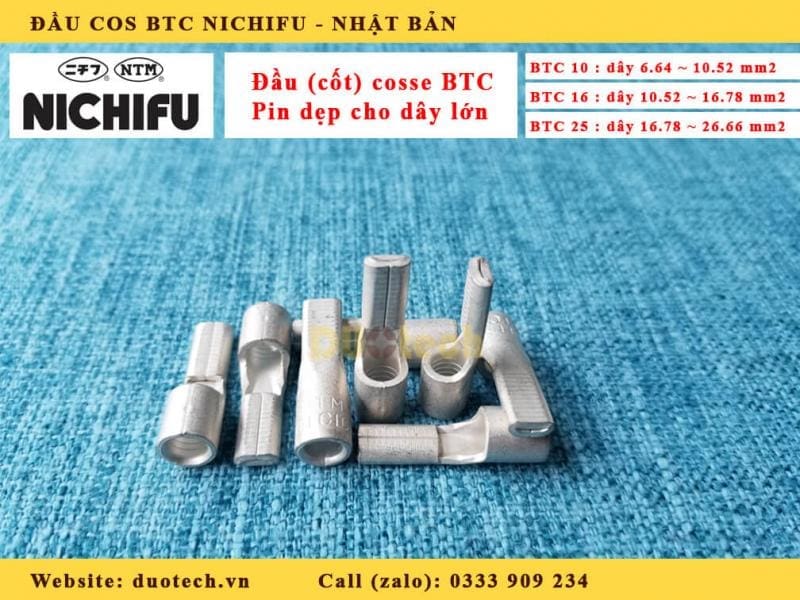 Đầu Cosse Pin Đặc Trần: BTC Nichifu và PTNB Cho Dây Cáp Lớn