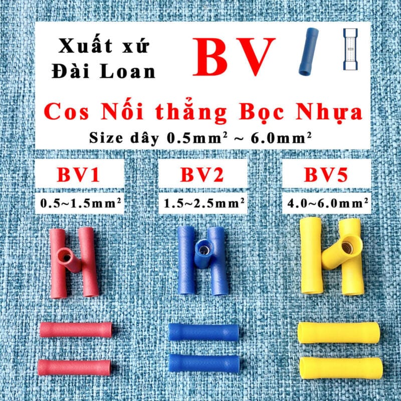 Đầu cos nối bọc nhựa BV2 nối dây điện 1.5-2.5mm kst ks terminals
