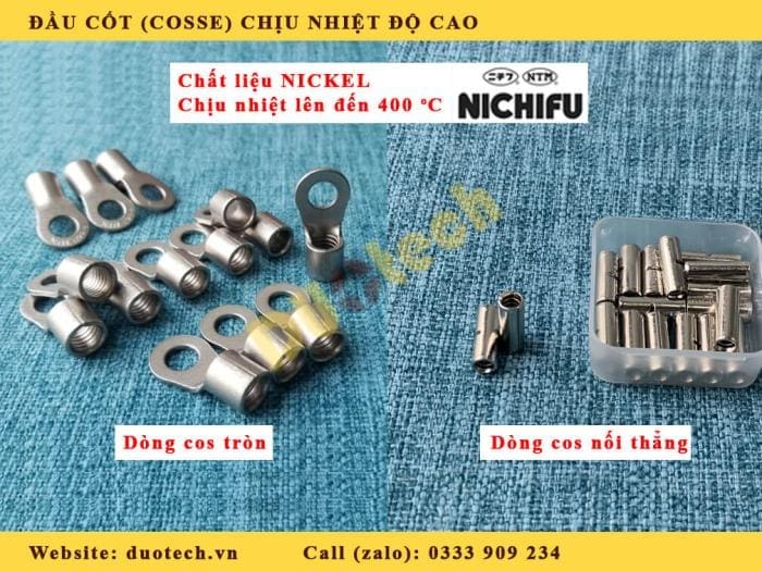 Đầu cos chịu nhiệt 400 độ C Nickel N8-5 N8-6 N8-8 N8-10 Nichifu
