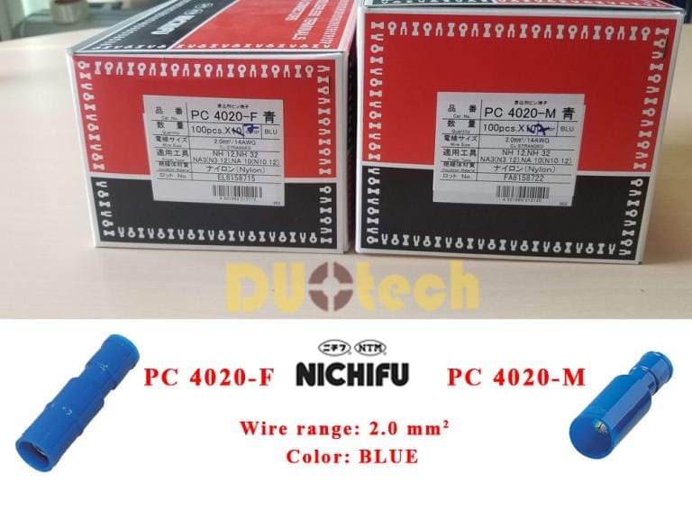 Đầu cos đực cái PC4020 Nichifu - Cos nối nhanh dạn đầu đạn