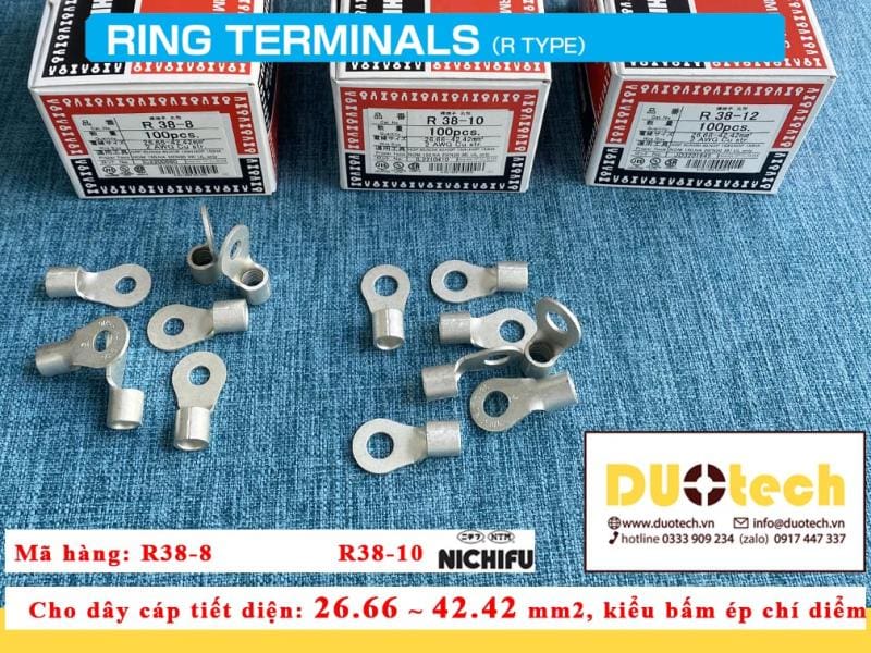 ĐẦU COS (COSSE CỐT) TRÒN NICHIFU R38-10 RING TERMINALS - DUOTECH