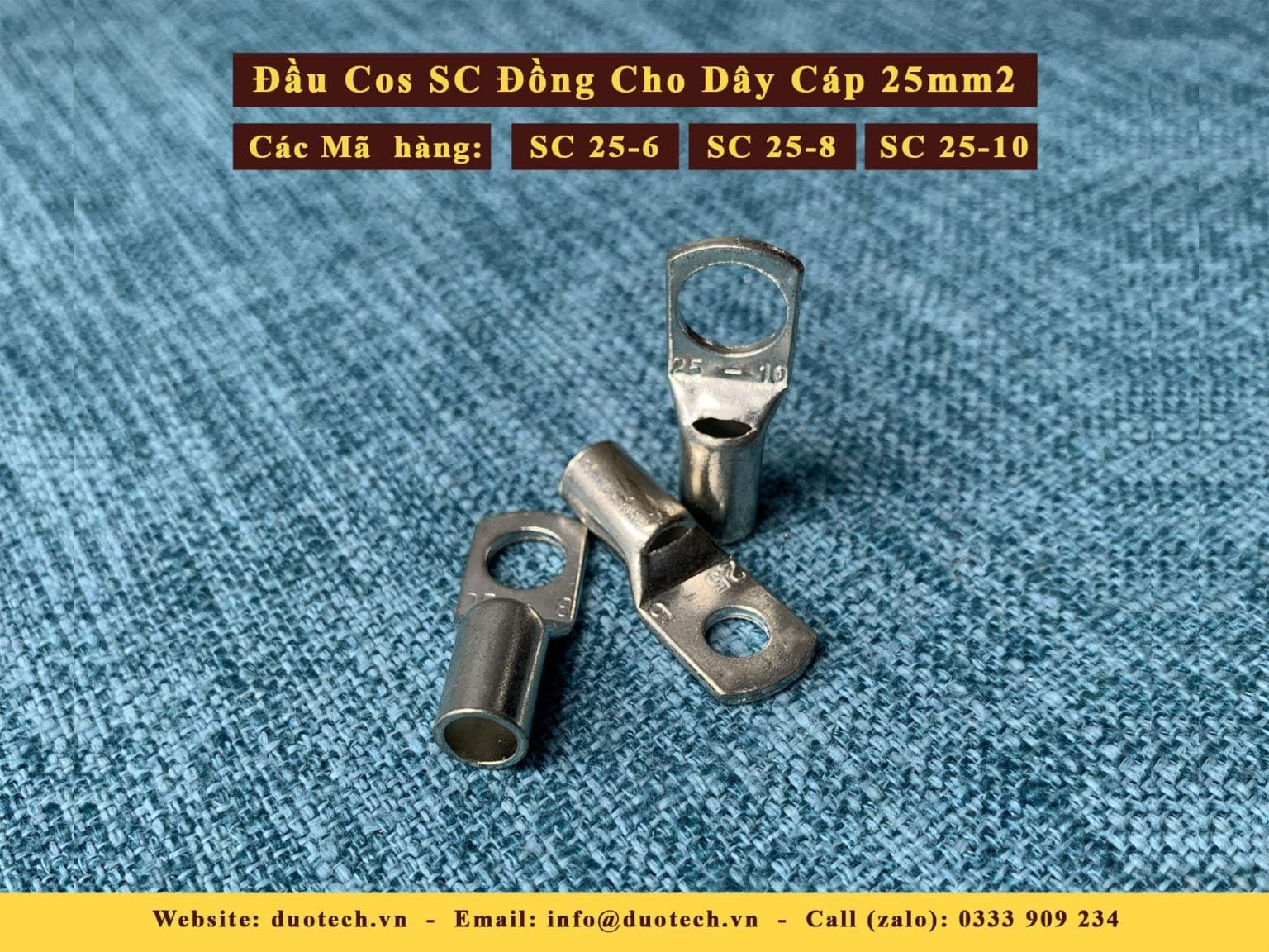 Đầu cos nối dây điện SC25-8 đồng 25mm2 SC 25-8 25-6 25-10