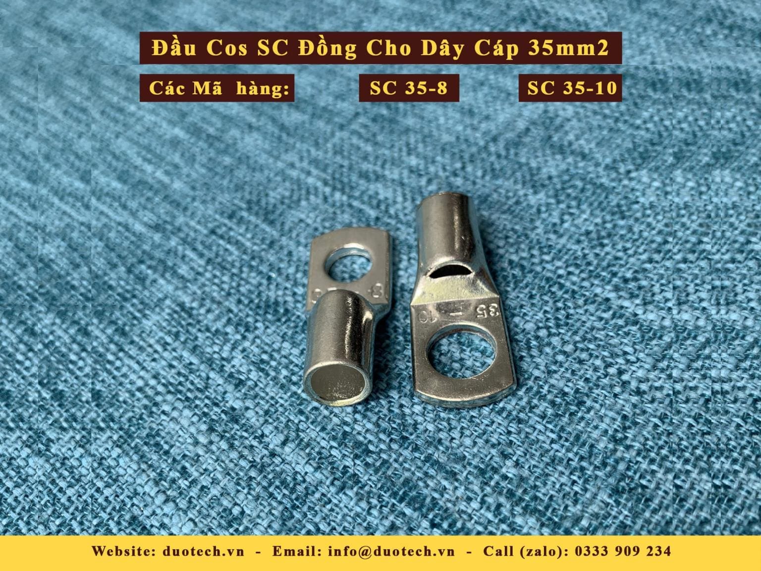 Đầu cos SC35-8 đồng 35mm2 lỗ bắt vít M8 - Đầu cos SC