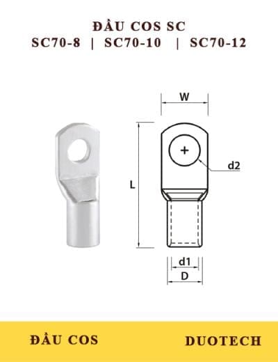 Đầu cos SC70 đồng dày 70mm2 cosse SC70-8 SC70-10 SC70-12