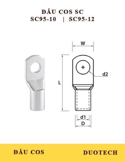 Đầu cos SC95 95mm2 M95 cosse bít SC95-10 SC95-12 đồng dày