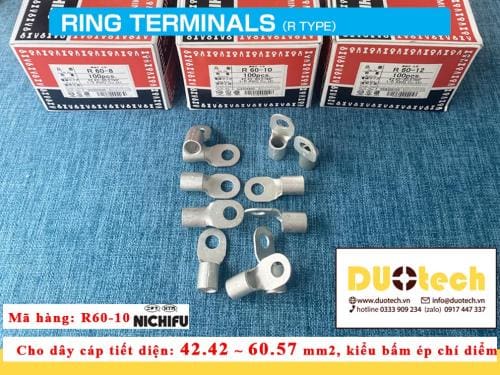 ĐẦU COS (COSSE CỐT) TRÒN NICHIFU R60-8S RING TERMINALS - DUOTECH