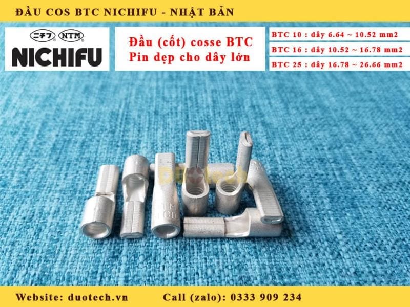 Đầu cos BTC16 Nichifu Đầu cos mỏ vịt cho dây 16m2 - DUOTECH