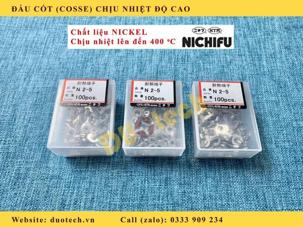 Đầu cosse Nickel Nichifu N2-4 N2-5 N2-6 chịu nhiệt độ cao 400 độ