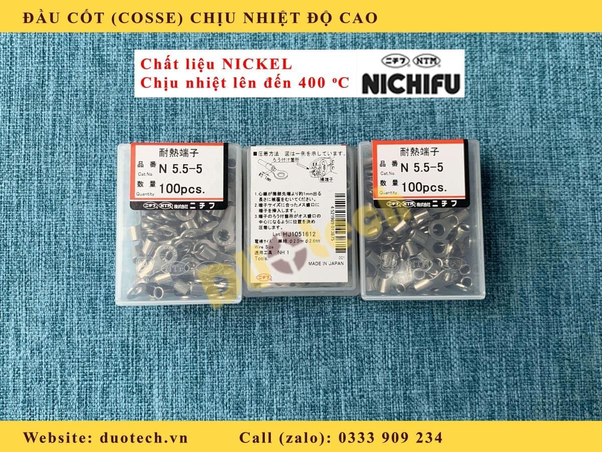 Đầu cos chịu nhiệt Nichifu N5.5-4 N5.5-5 N5.5-6 Nickel 400 độ C