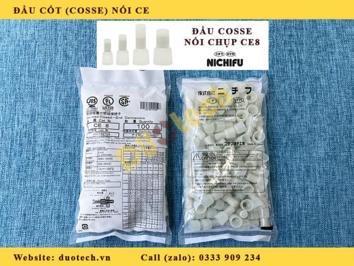 Đầu cos Nichifu CE8 - Đầu nối dây điện cos núm vú CE8 Nichifu