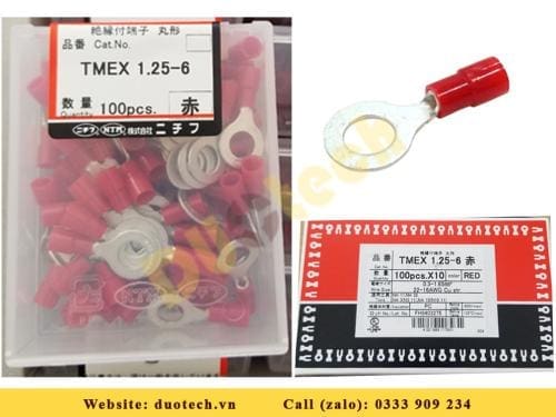 Đầu cos tròn bọc nhựa Nichifu TMEX thông dụng TMEX1.25-4