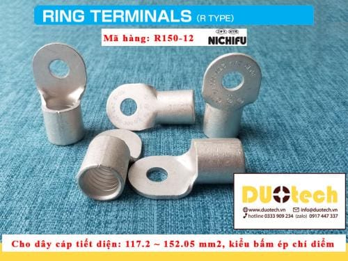 ĐẦU COS (COSSE CỐT) TRÒN NICHIFU R150-14 RING TERMINALS - DUOTECH