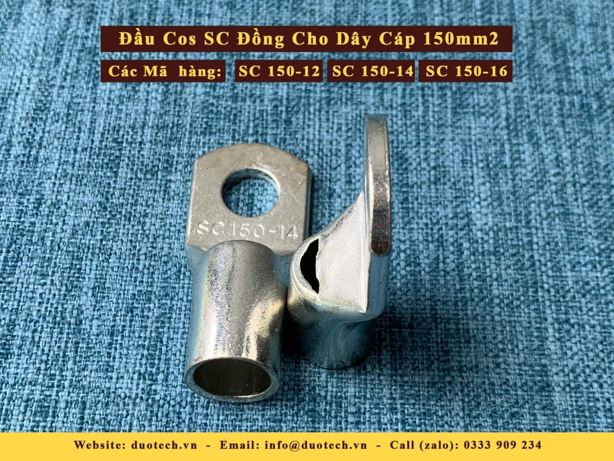 Đầu cos SC150 đồng dày SC150-12 SC150-14 cáp 150mm2 M150