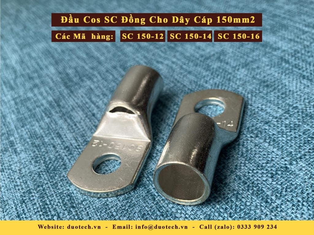 Đầu cos SC150 đồng dày SC150-12 SC150-14 cáp 150mm2 M150