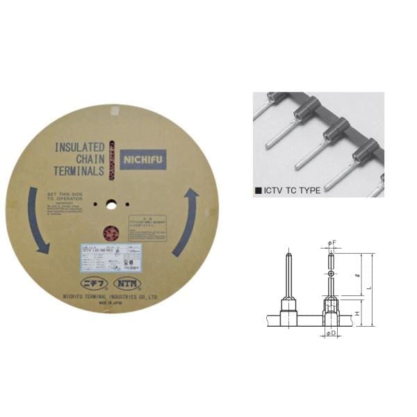 Đầu cos cho máy tự động dạng cuộn bọc nhựa ICTV ICTN Nichifu