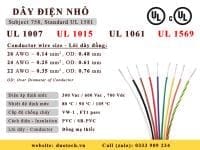 Dây điện nhỏ 0.3 22AWG 0.2 24AWG 0.1 26AWG AWM UL cUL