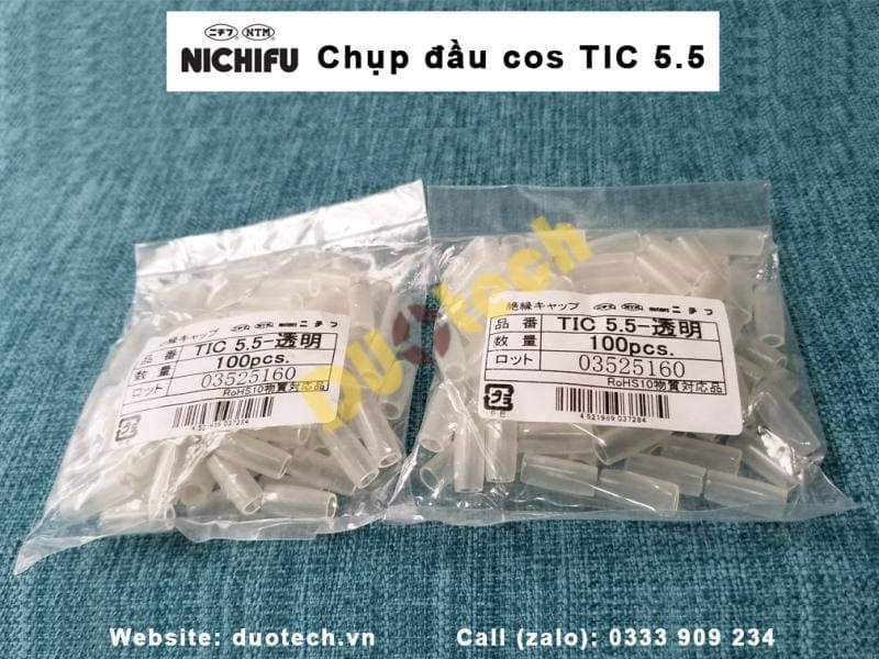 Mũ chụp cos Tic5.5 Nichifu vỏ áo nhựa cách điện đầu bọp loại dày