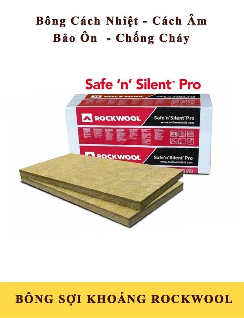 Bông khoáng cách âm Rockwool bông sợi khoáng tiêu âm bảo ôn.