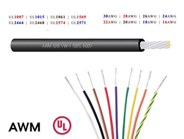 UL wire AWM cable VW-1 FT1 FT2 MTW 22AWG 24AWG 20AWG