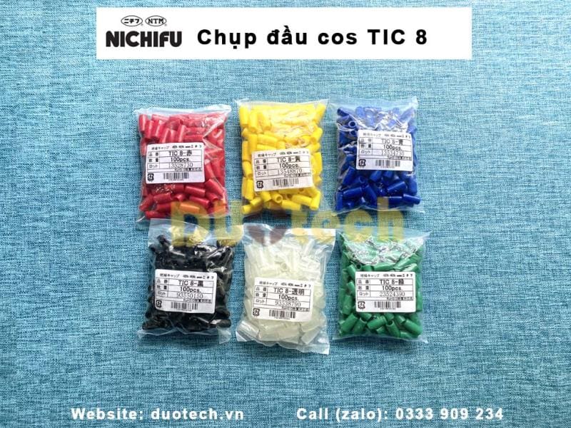 TIC8 Nichifu -RED -YEL -BLU -GRN -BLK -CLR Insulation Caps