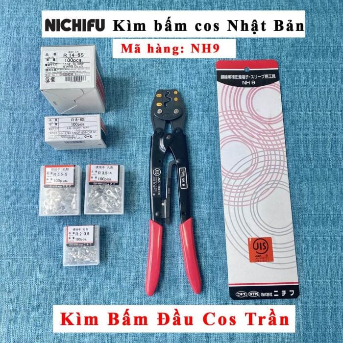 Kìm bấm cos NH 9 Nichifu Nhật Bản đầu cốt trần size 2 ~ 14mm2