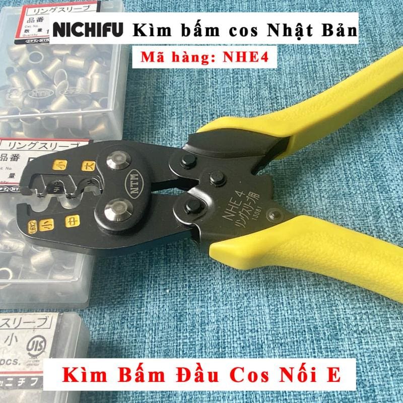 Kìm bấm cos NHE 4 Nichifu Nhật Bản đầu cốt nối trần E-S E-M E-L