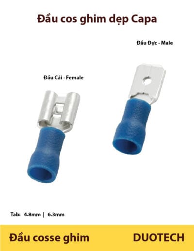 Đầu cos ghim dẹp Capa Đực Cái - DUOTECH