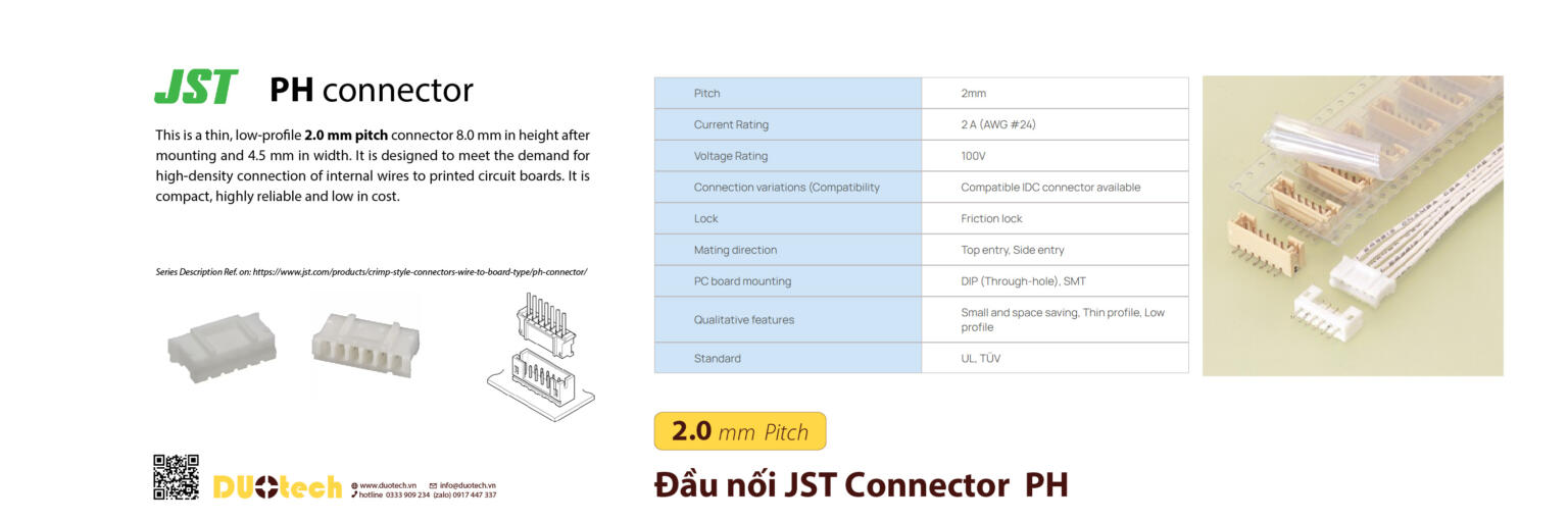 Đầu nối PH JST connector PHR- 2 3 4 5 6 7 8 9 10 12 13 14 16 pin - DUOTECH