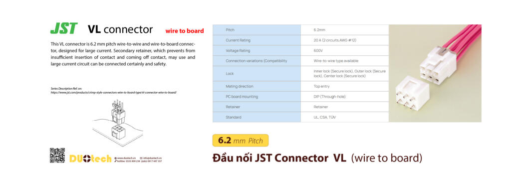 Đầu nối VLP wire to board jst connector- 02 03 04 06 08 12 V -1 - DUOTECH