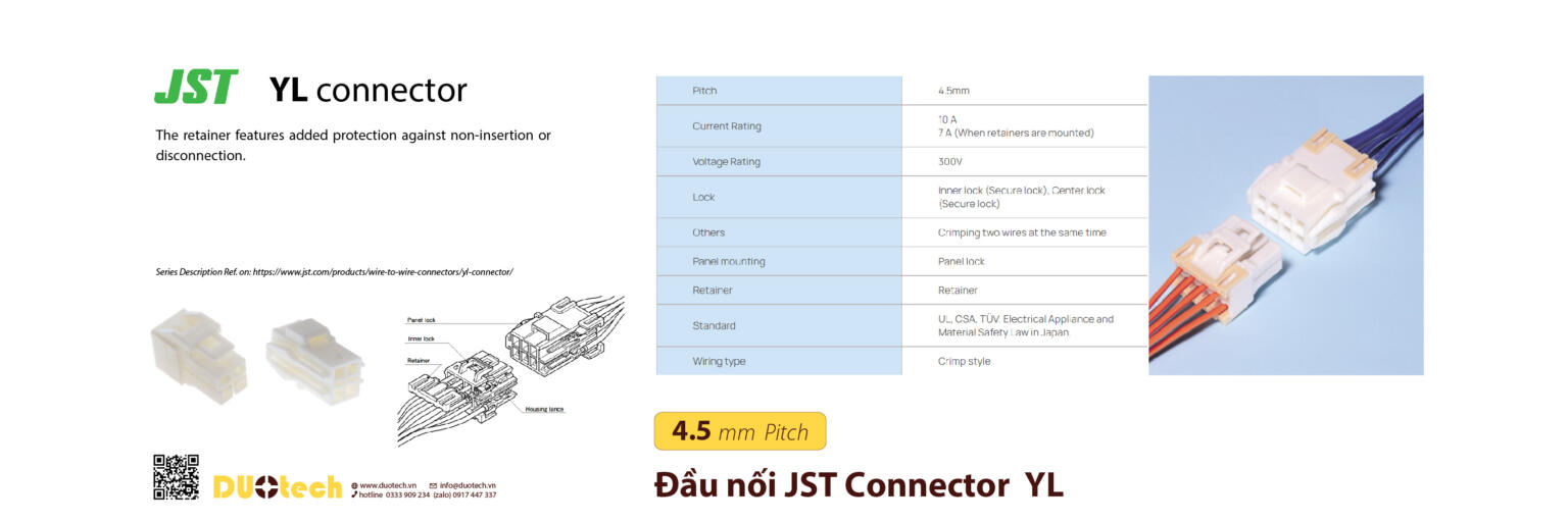 đầu nối EL jst connector 4.5mm ELR ELP - 0 2 3 4 5 6 7 9 12 15 V - DUOTECH
