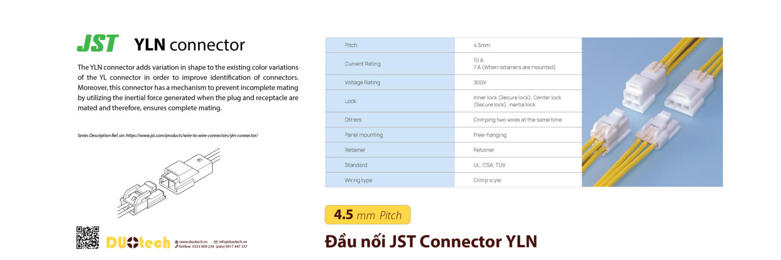 Đầu nối YLN jst connector housing YLNR YLNP - 02 03 04 06 V VF - DUOTECH