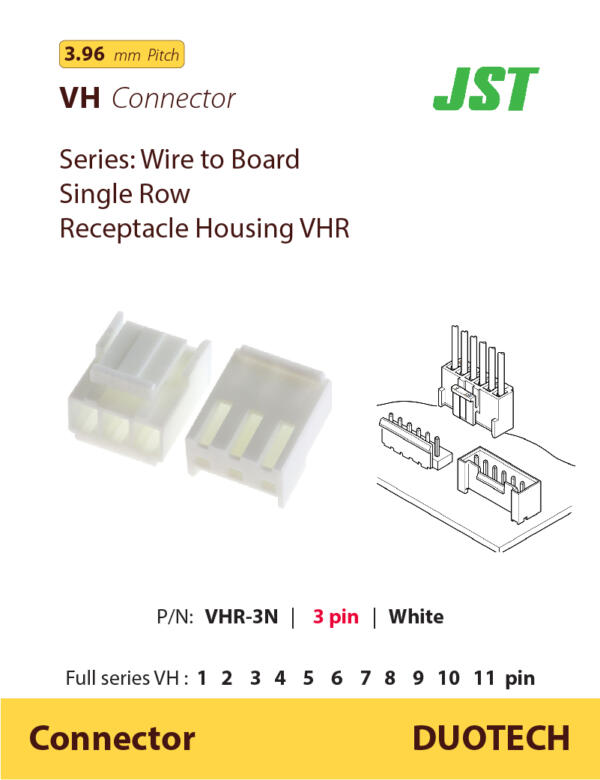 đầu nối vh jst connector 3.96m vhrr- vhr- 2 3 4 5 6 7 8 9 10 11 n m ...