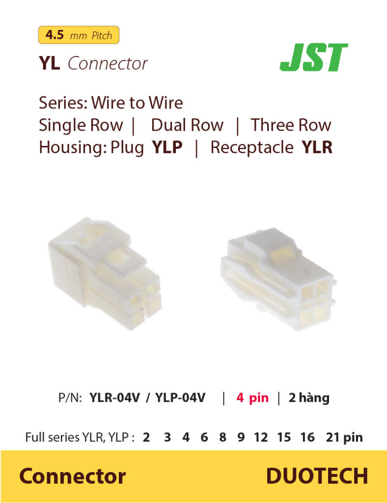 Đầu nối YL jst connector ylr ylp - 0 1 2 3 4 6 8 9 12 15 16 21 V F A ...