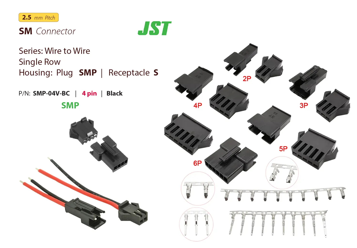 JST SMR connector 5 6 7 8 pin SMR 05v 06v 07v 08v b n c bc nc - DUOTECH