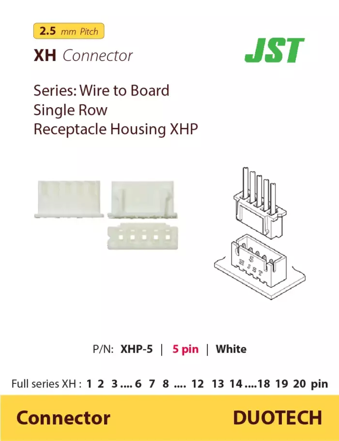 JST XHP-5 Connector đầu giắc jack nối dây điện XHP 4 pin - DUOTECH