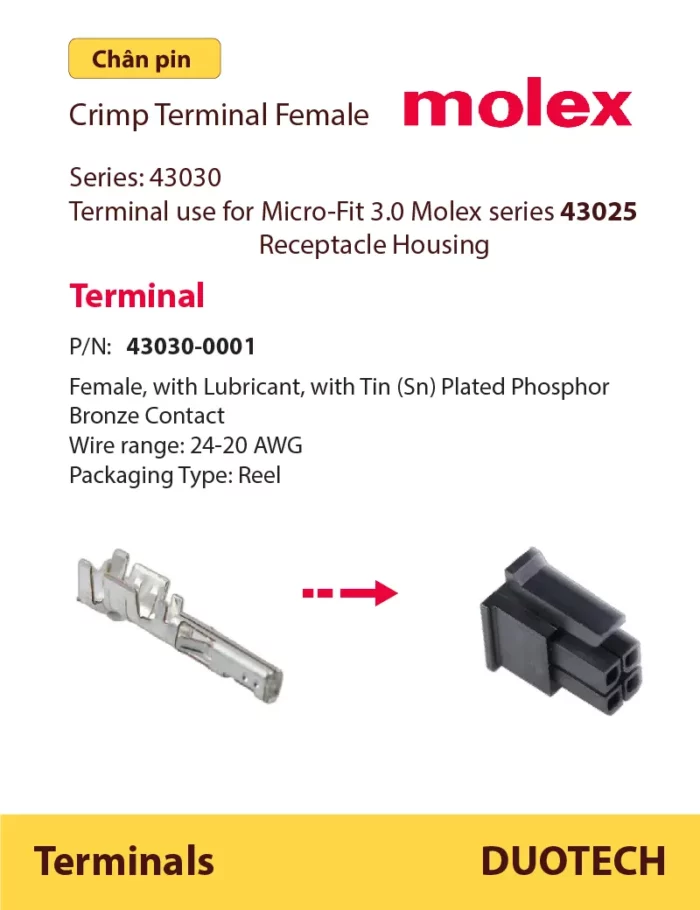 Nhà cung cấp molex 5557 5559 5556t 5559t đầu nối, terminal - DUOTECH